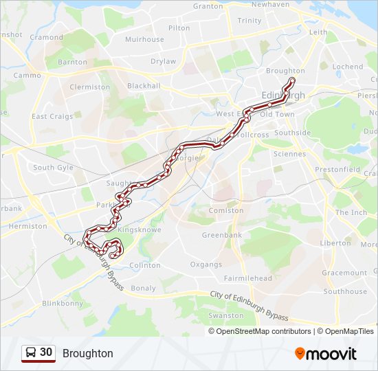 30 Route: Schedules, Stops & Maps - Broughton (Updated)