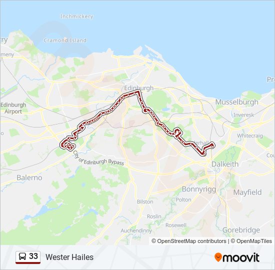 33 Route: Schedules, Stops & Maps - Wester Hailes (Updated)