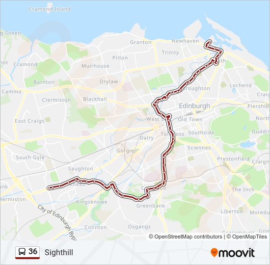 36 Route: Schedules, Stops & Maps - Sighthill (Updated)