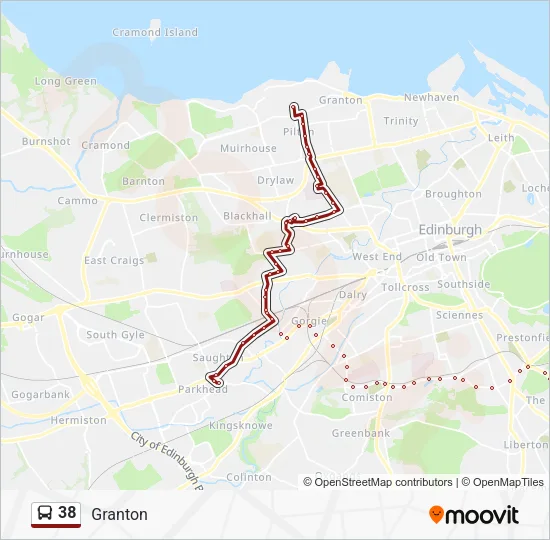 38 Route: Schedules, Stops & Maps - Granton (Updated)