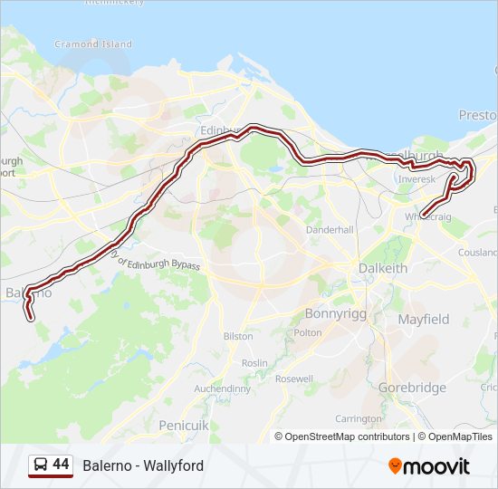 44 Route: Schedules, Stops & Maps - Whitecraig (Updated)