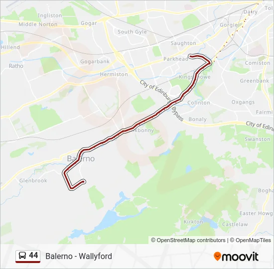 44 Route: Schedules, Stops & Maps - Balerno (Updated)