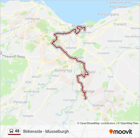 48 Route: Schedules, Stops & Maps - Musselburgh (Updated)