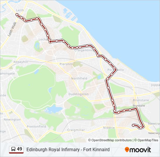49 Route: Schedules, Stops & Maps - Leith (Updated)