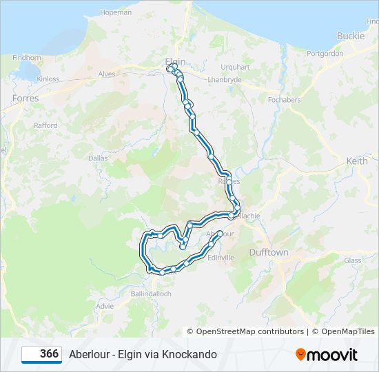 366 Route: Schedules, Stops & Maps - Aberlour (Updated)