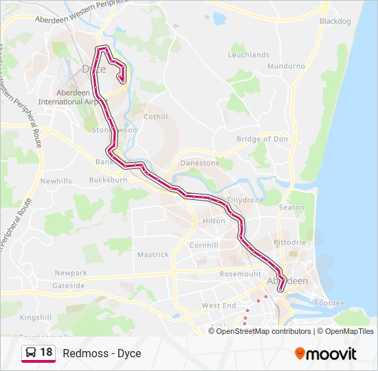 18 Route: Schedules, Stops & Maps - Dyce (Updated)
