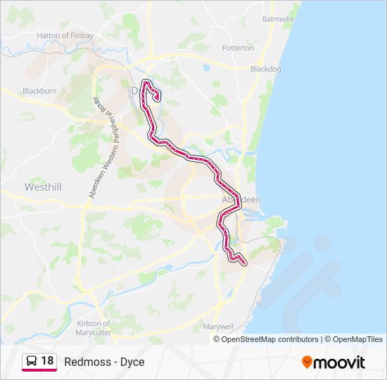 18 Route: Schedules, Stops & Maps - Redmoss (Updated)