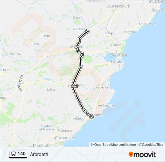 140 Route: Schedules, Stops & Maps - Arbroath (Updated)