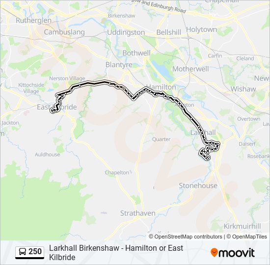250 Route: Schedules, Stops & Maps - East Kilbride (Updated)