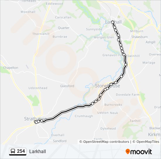 254 Route: Schedules, Stops & Maps - Larkhall (Updated)