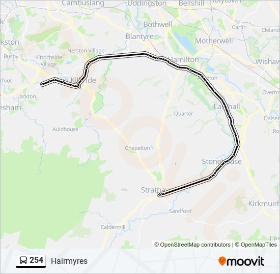 254 Route: Schedules, Stops & Maps - Hairmyres (Updated)