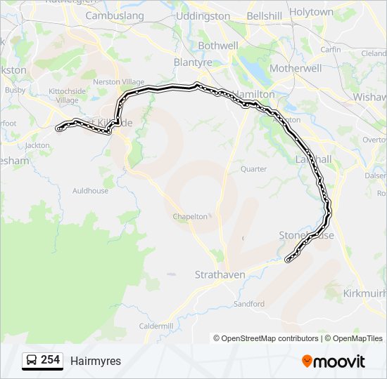 254 Route: Schedules, Stops & Maps - Hairmyres (Updated)