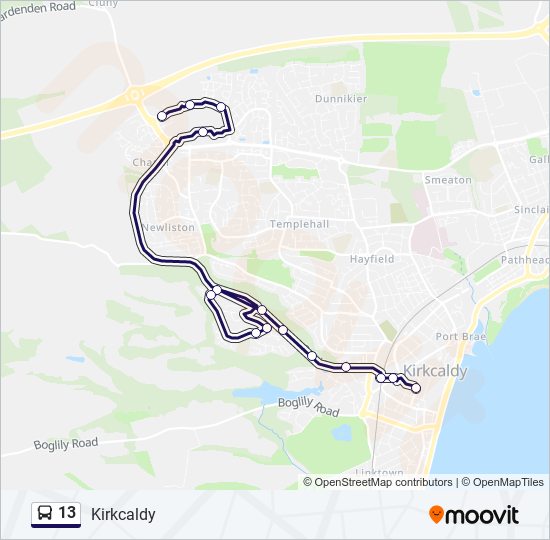 13 Route: Schedules, Stops & Maps - Kirkcaldy (Updated)