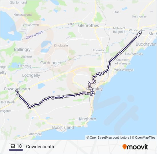 18 Route: Schedules, Stops & Maps - Cowdenbeath (Updated)