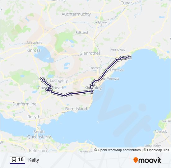 18 Route: Schedules, Stops & Maps - Kelty (Updated)