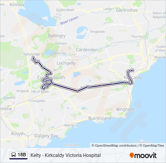 18b Route: Schedules, Stops & Maps - Kelty (Updated)