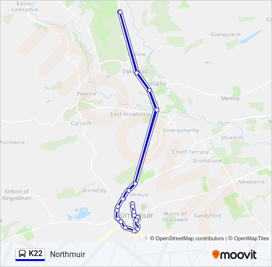 k22 Route: Schedules, Stops & Maps - Northmuir (Updated)