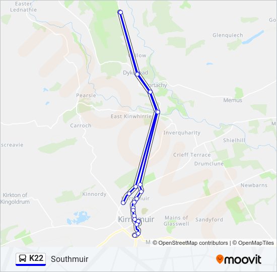 k22 Route: Schedules, Stops & Maps - Southmuir (Updated)