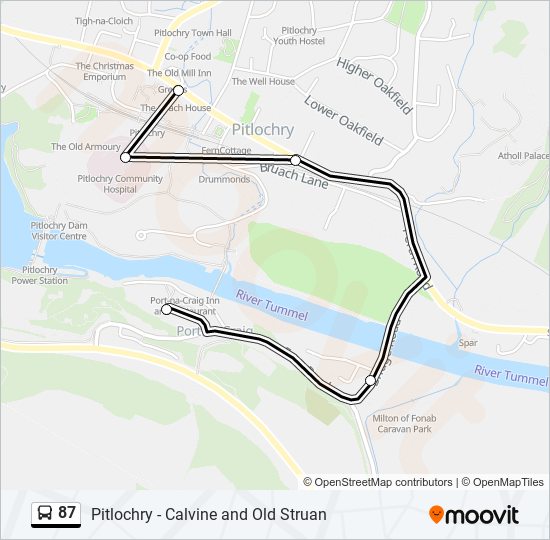 87 Route: Schedules, Stops & Maps - Pitlochry (Updated)