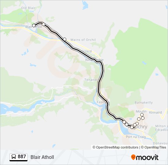 887 Route: Schedules, Stops & Maps - Blair Atholl (Updated)