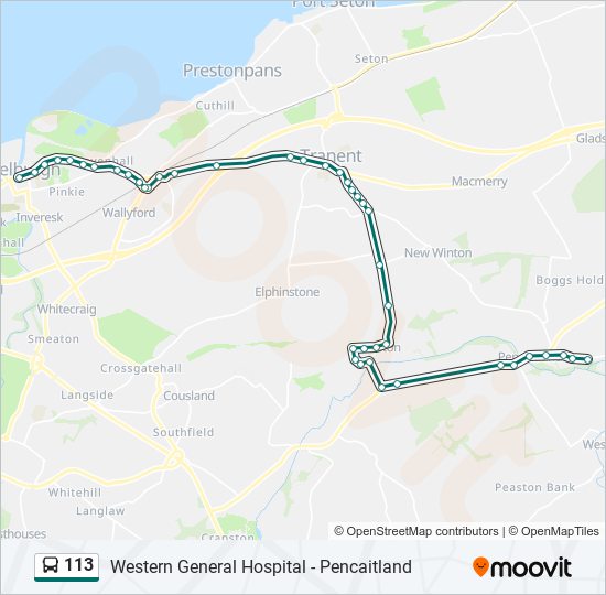 113 Route: Schedules, Stops & Maps - Musselburgh (Updated)