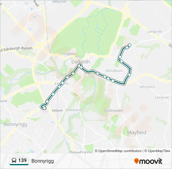 139 Route: Schedules, Stops & Maps - Bonnyrigg (Updated)