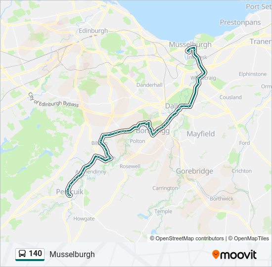 140 Route: Schedules, Stops & Maps - Musselburgh (Updated)