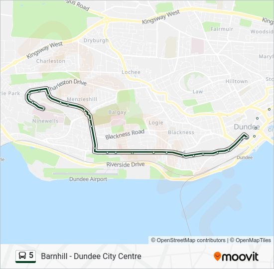 5 Route: Schedules, Stops & Maps - Ninewells (Updated)