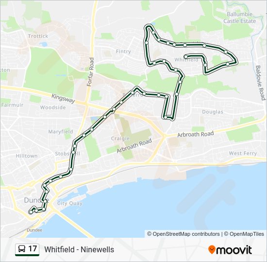 17 Route: Schedules, Stops & Maps - Dundee City Centre (Updated)