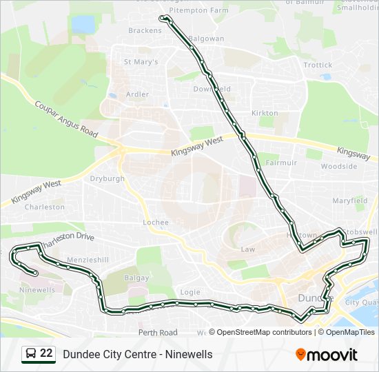 22 Bus: Schedules, Stops & Maps - Ninewells