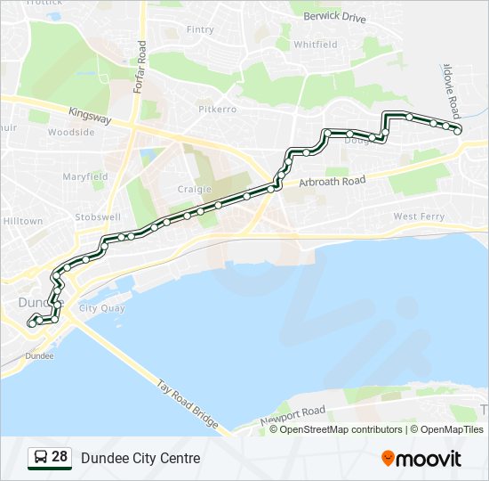 28 Route: Schedules, Stops & Maps - Dundee City Centre (Updated)