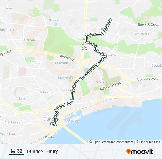 32 Route: Schedules, Stops & Maps - Dundee City Centre (Updated)