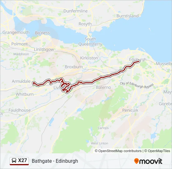 X27 Route: Schedules, Stops & Maps - Edinburgh (Updated)