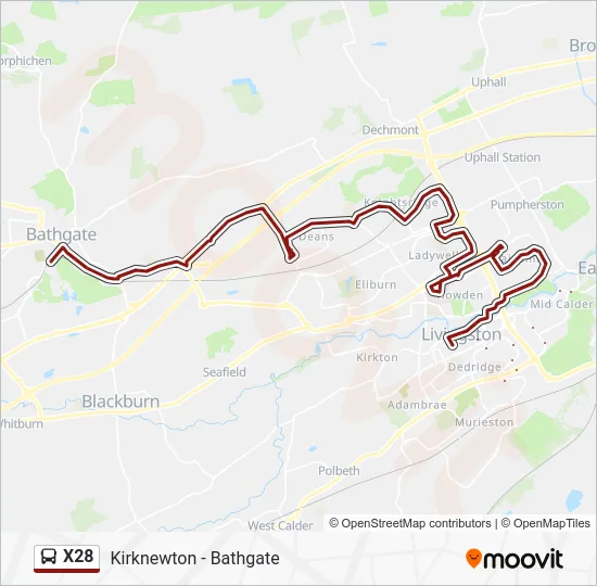 X28 Route: Schedules, Stops & Maps - Bathgate (Updated)