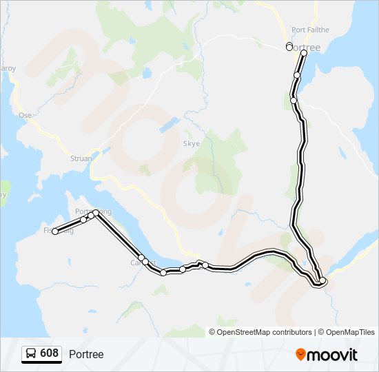 608 Route: Schedules, Stops & Maps - Portree (Updated)