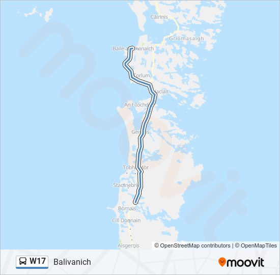 w17 Route: Schedules, Stops & Maps - Balivanich (Updated)
