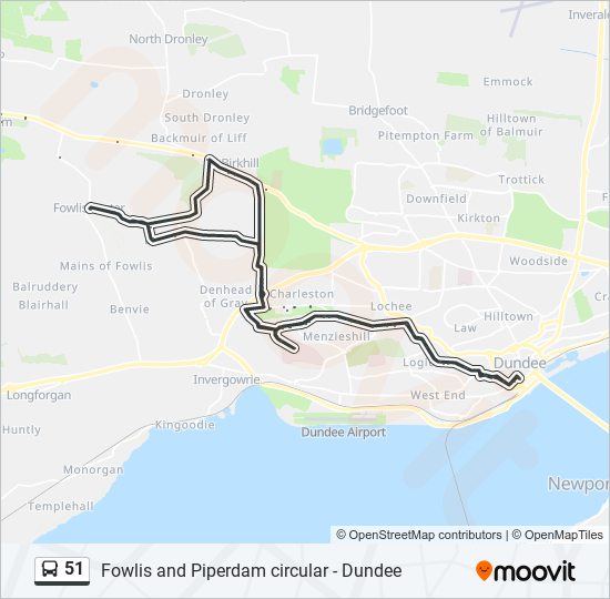51 Route: Schedules, Stops & Maps - Dundee City Centre (Updated)