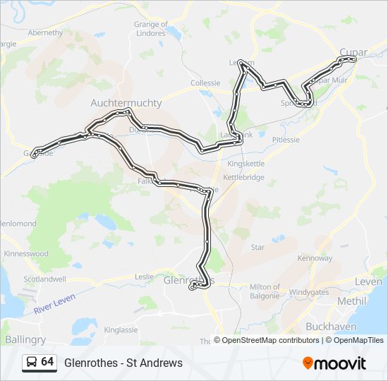 64 Route: Schedules, Stops & Maps - Cupar (Updated)