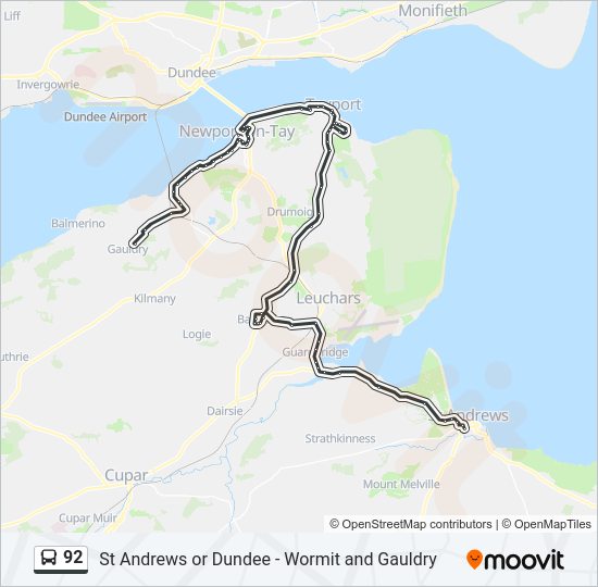 92 Route: Schedules, Stops & Maps - Gauldry (Updated)