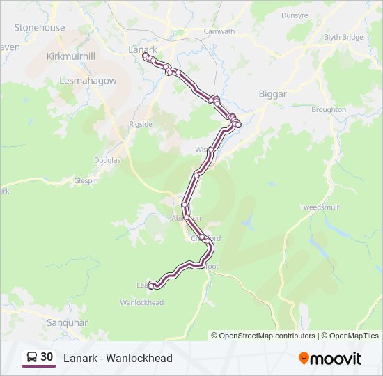 30 Route: Schedules, Stops & Maps - Leadhills (Updated)
