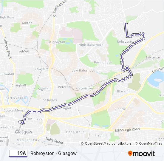 19a Route: Schedules, Stops & Maps - Glasgow (Updated)