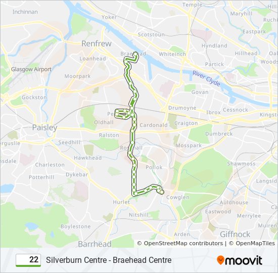 22 Route: Schedules, Stops & Maps - Braehead Shopping Centre (Updated)