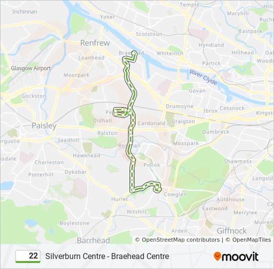 22 Route: Schedules, Stops & Maps - Pollok (Updated)