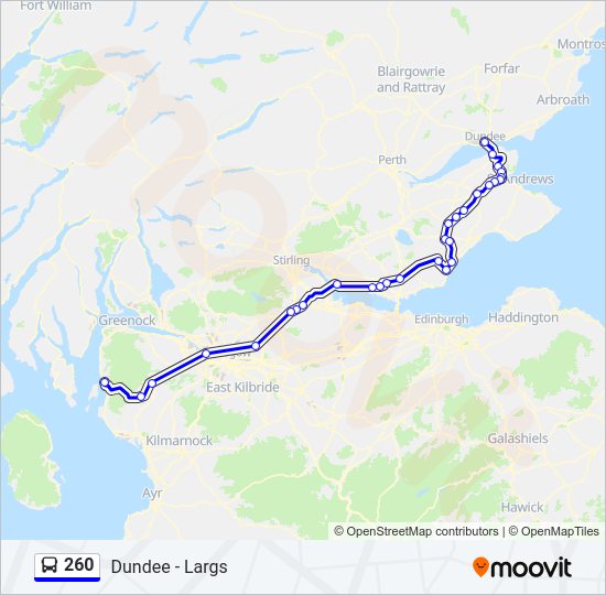 260 Route: Schedules, Stops & Maps - Dundee City Centre (Updated)