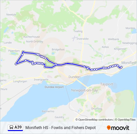 a39 Route: Schedules, Stops & Maps - Monifieth (Updated)