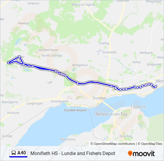 a40 Route: Schedules, Stops & Maps - Monifieth (Updated)