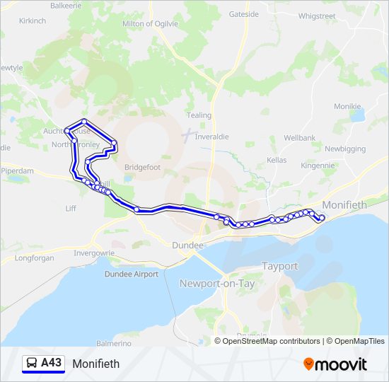 a43 Route: Schedules, Stops & Maps - Monifieth (Updated)