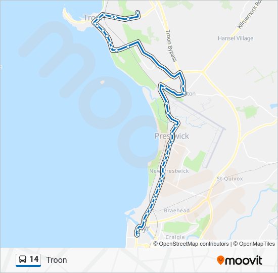 14 Route: Schedules, Stops & Maps - Troon (Updated)