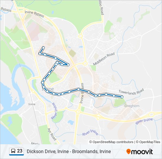 23 Route: Schedules, Stops & Maps - Broomlands (Updated)