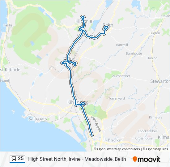 25 Route: Schedules, Stops & Maps - Beith (Updated)